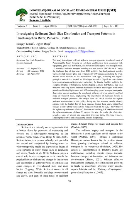 Pdf Investigating Sediment Grain Size Distribution And Transport Patterns In