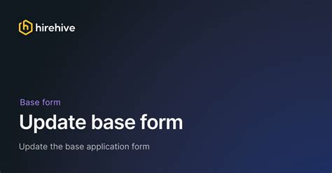 Update Base Form Starter Kit