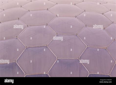 Close Up View Of A Geodesic Dome Structure Featuring Hexagonal Panels Showcasing A Modern