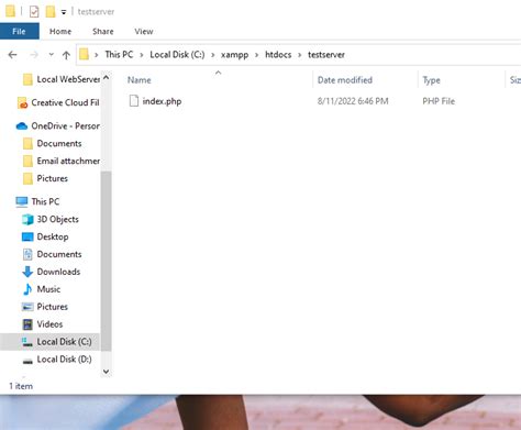 setting up a local web server sambello