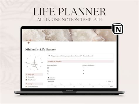 minimalist life planner template r notionpromote