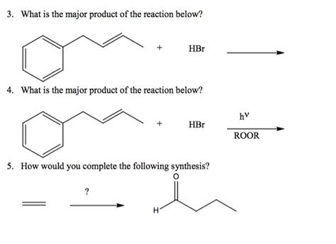 Solved What Is The Major Product Of The Reaction Below Chegg