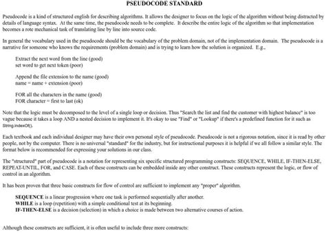 California Polytechnic State University Pseudocode Standard Handout