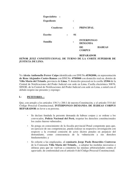 Habeas Corpus Reparador Alexia Ferrer Pdf