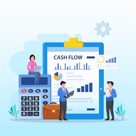 Cash Flow Vector Illustration Concept Business People With Online Cash Flow Report 11894298