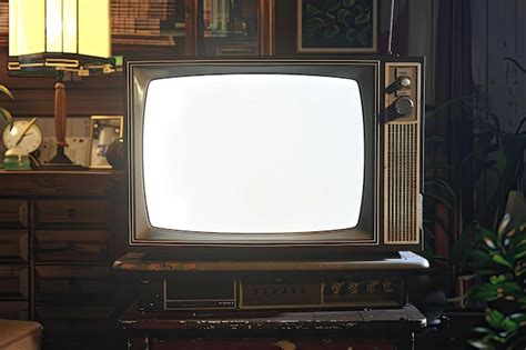 Vintage Analog Tv Screen Close Up Premium Ai Generated Image