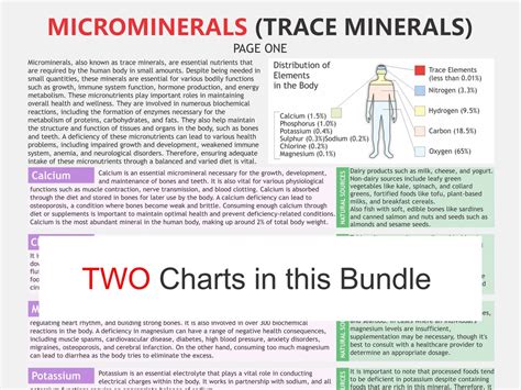 Trace Minerals Micro Minerals Chart Digital Download Pdf Trace