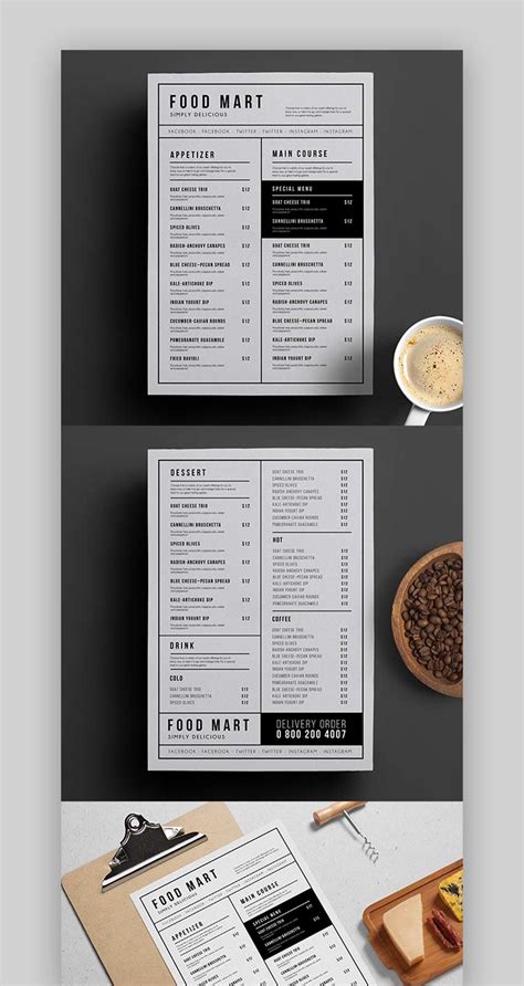Menu Template Google Docs PARAHYENA