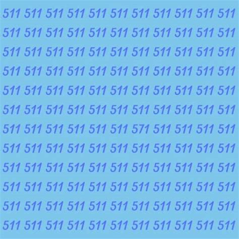 Visual Puzzle Identify 571 Among 511 In Under 20 Seconds