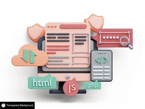 Premium Psd 3d Rendering Computer And Website For Programming