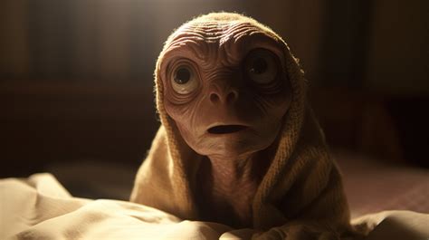 Its The Alien Is Sitting On Bed In Front Of A Light Backgrounds 