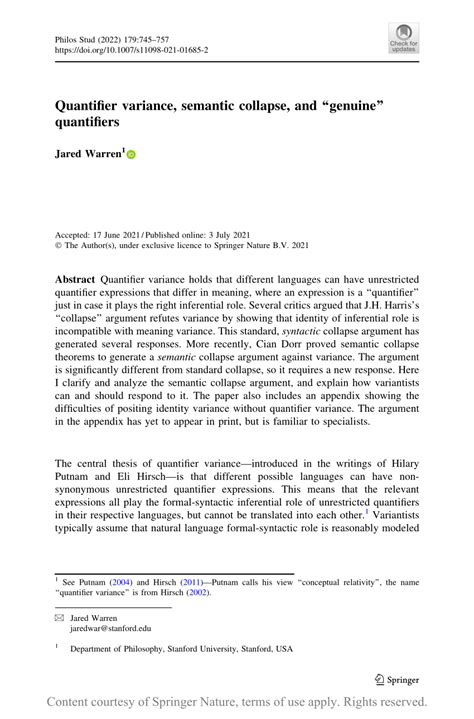 Quantifier Variance Semantic Collapse And “genuine” Quantifiers