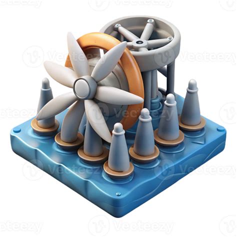 Magnificent Rustic Ocean Current Turbine Array Layout Illustration