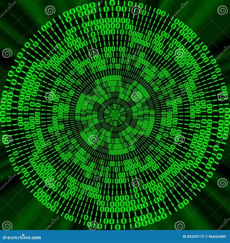 Green Binary Background Stock Illustration Illustration Of Circle
