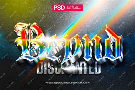 Premium Psd 3d Liquid Chrome Editable Text Effect