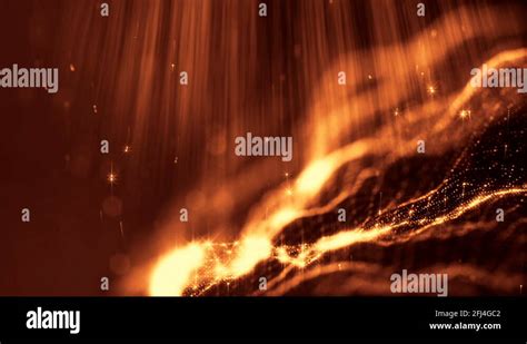 3d Loop Sci Fi Animation With Glow Particles Form Rolling Strings