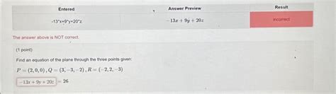 solved the answer above is not correct 1 point find an