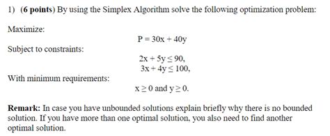 Solved Points By Using The Simplex Algorithm Solve Chegg Com