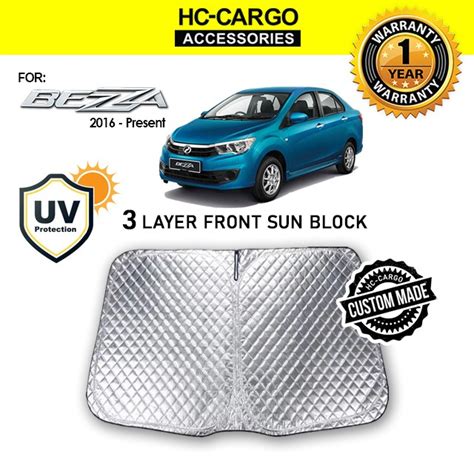 Hc Cargo Perodua Bezza 2016 2024 Oem Front Windscreen 3 Layer Sun Shade 100 Uv Reject Sun