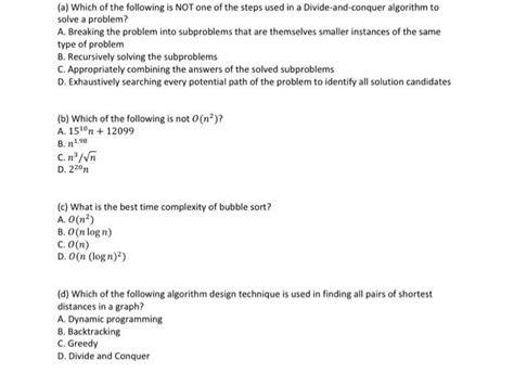 Solved A Which Of The Following Is Not One Of The Steps