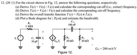 For The Circuit Shown In Fig Answer The Following Questions Respectively A