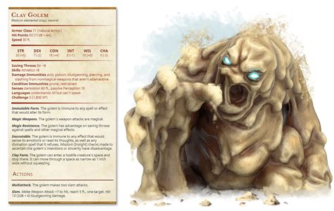 Clay Golem Model For Dungeons And Dragons Etsy Uk