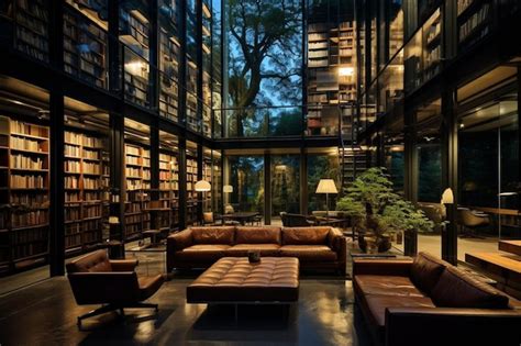 Sleek Library With An Automated Return System Premium Ai Generated Image