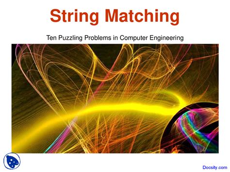 String Matching Computer Engineering Lecture Slides Docsity