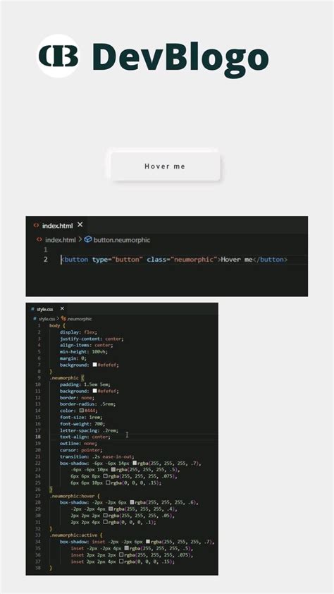 Neumorphic Effect On Button Html And Css Tutorial