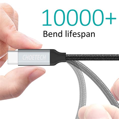 Choetech Ac Gy Usb To Usb C Braided Cable M M L Computers Technology