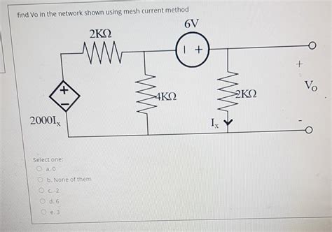 solved find vo in the network shown using mesh current