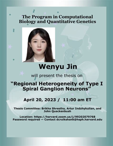 Thesis Defense – Wenyu (Jenny) Jin | Department of Biostatistics | Harvard T.H. Chan School of ...