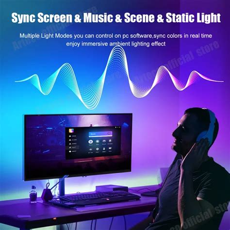 Pc방모니터 추천상품 스마트 앰비언트 Pc Led 백라이트 Rgb 윈도우 모니터 동기화 스크린 컬러 앰비박스 Led 스트립 조명 키트 데스크탑 제어 게임룸 소개