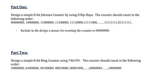 Solved Part One Design A Simple Bit Johnson Counter By Chegg Com