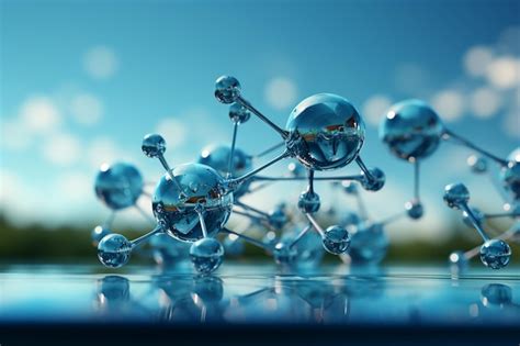 Premium Ai Image Horizontal Banner With Model Of Abstract Molecular Structure Background Of