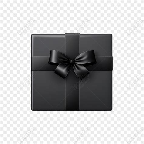 검은 리본이 달린 현실적인 3d 검은색 선물 상자색깔놀라다 Png 일러스트 무료 다운로드 Lovepik