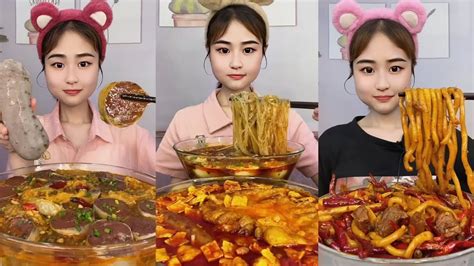 Asmr 매운국수과한식 먹방 삼겹살과계란볶음밥김치 중국인국수요리 먹방 매운라면중국당면 동파육과흰쌀밥 먹방