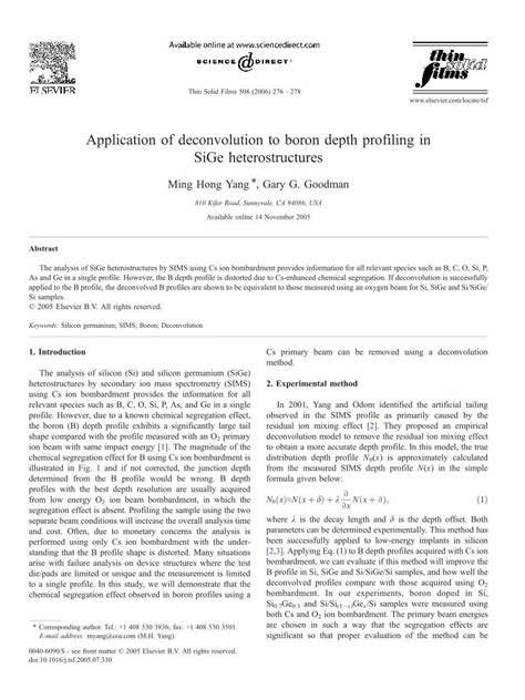 Pdf Application Of Deconvolution To Boron Depth Profiling In Sige Heterostructures Dokumentips
