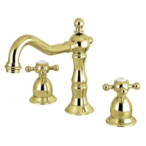 Kingston Brass Heritage 2 Handle 8 In Widespread Bathroom Faucets With