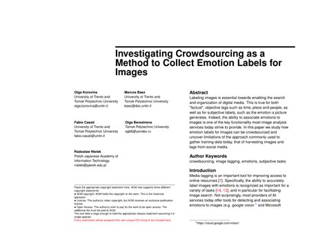 pdf investigating crowdsourcing as a method to collect emotion labels