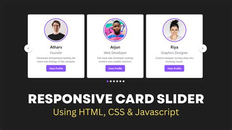 How To Create A Responsive Card Slider Using Html Css And Javascript