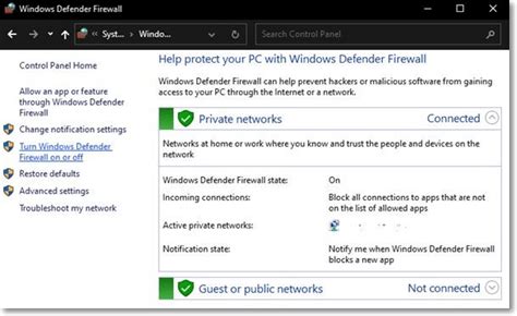 Click On Turn Windows Defender Firewall On Or Off