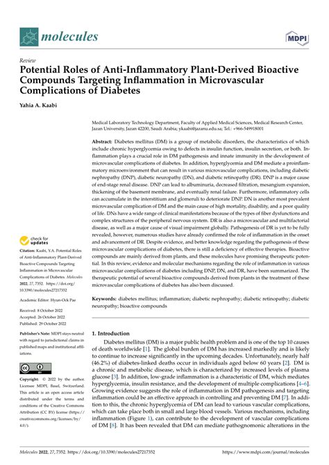 Pdf Potential Roles Of Anti Inflammatory Plant Derived Bioactive