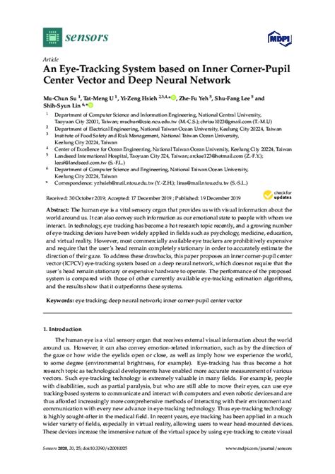 Pdf An Eye Tracking System Based On Inner Corner Pupil Center Vector