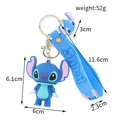Bag Pendant Lilo And Stitch Anime Character Key Chain Keyring 3d Soft