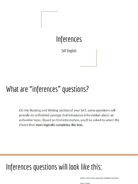 Sat English How To Approach Inference Questions Pdf