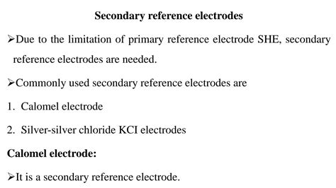 Solution Secondary Reference Electrodes Studypool