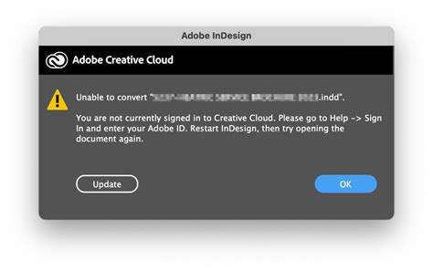 Unable To Convert Indd File As Indesign Thinks Im Adobe Community