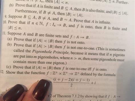 Solved Suppose A And B Are Finite Sets F A Right Arrow B Chegg Com