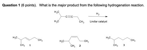 solved question 6 points what is the major product from the